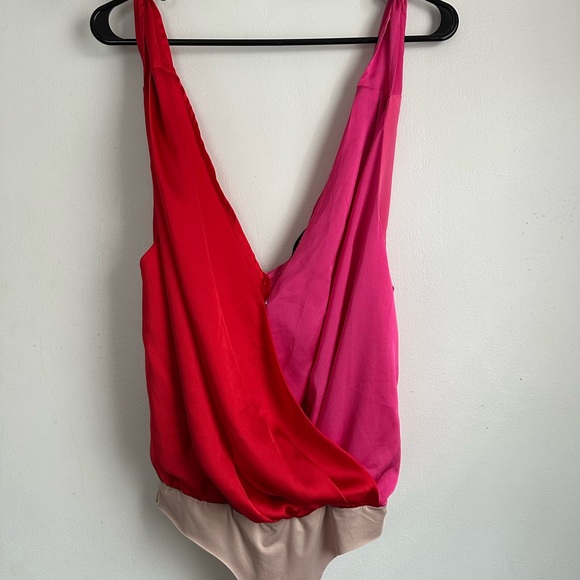 Strut & Bolt | Tops | Strut Bolt Red And Pink Bodysuit | Poshmark